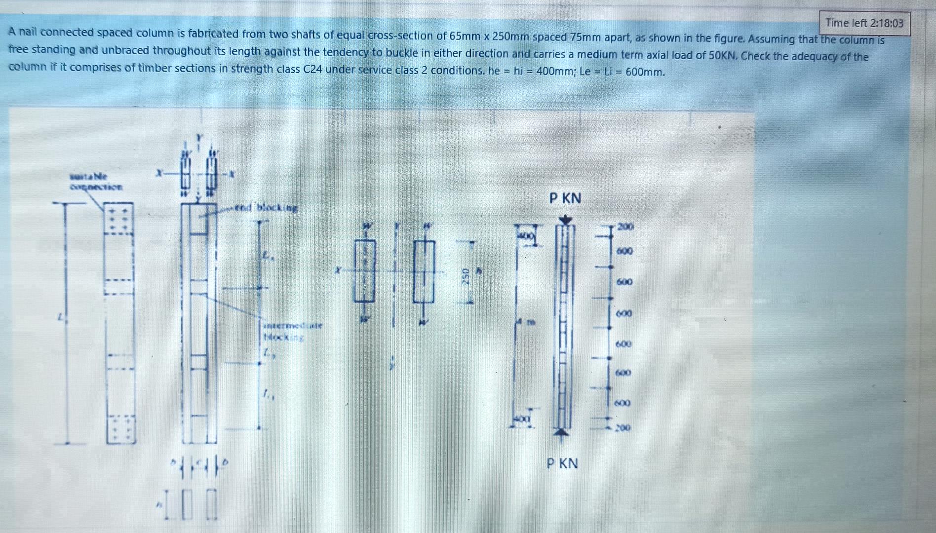 Solved A nail connected spaced column is fabricated from two | Chegg.com