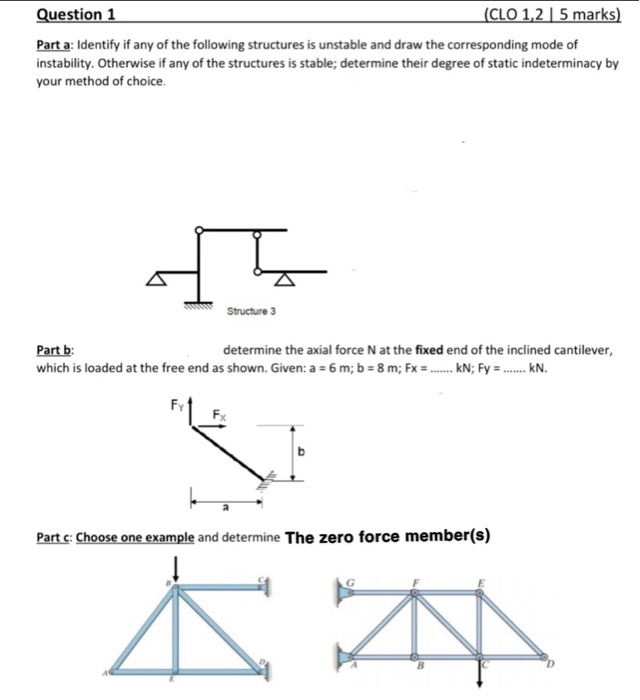 Solved Question 1 (CLO 1,2 | 5 marks) Part a: Identify if | Chegg.com