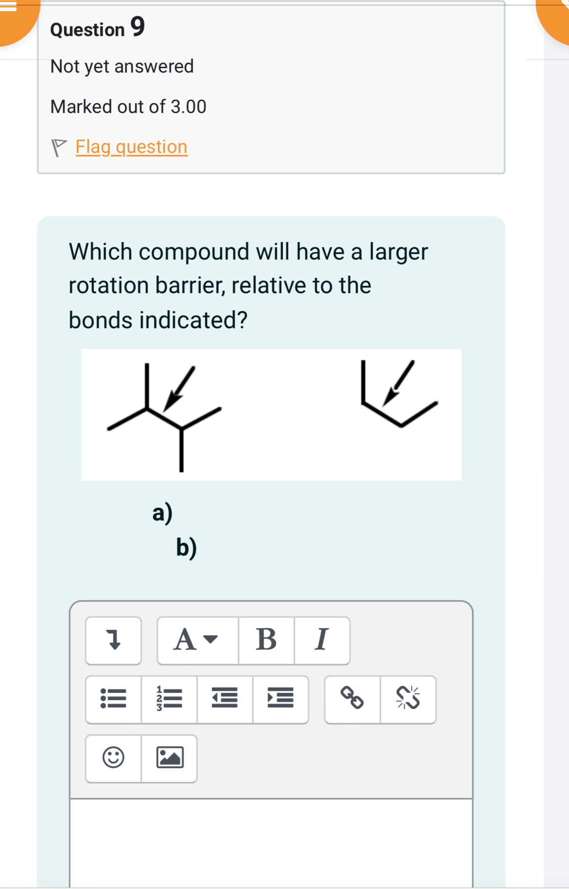 Solved Question 9Not yet answeredMarked out of | Chegg.com