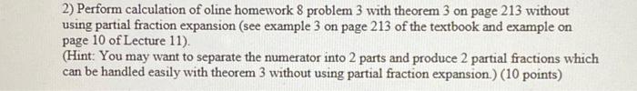 Solved 2) Perform calculation of oline homework 8 problem 3 | Chegg.com