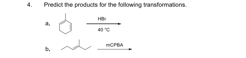Predict the products for the following | Chegg.com