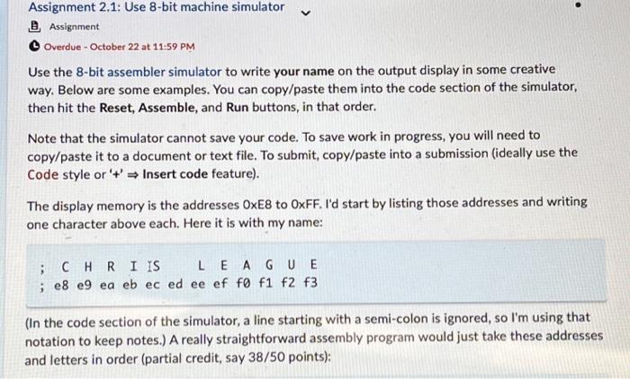 Solved 目 Assignment C) Overdue - October 22 at 11:59 PM Use | Chegg.com