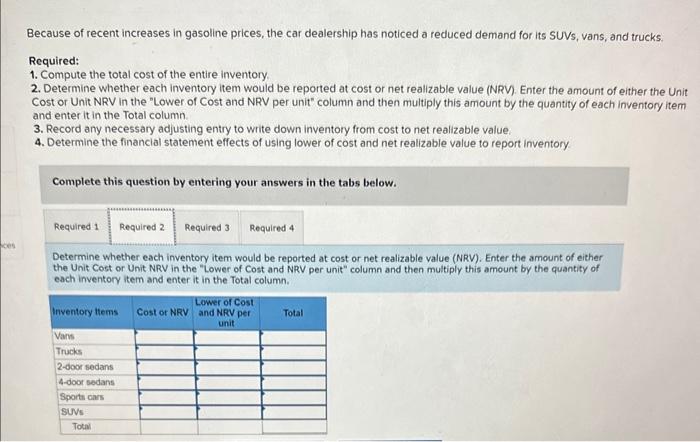 Solved Problem 6.4A (Algo) Report inventory using lower of | Chegg.com
