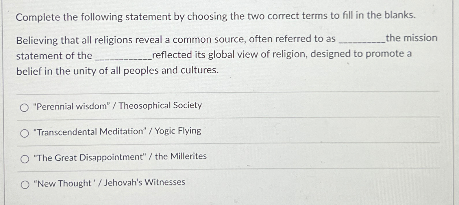 Solved Complete the following statement by choosing the two | Chegg.com