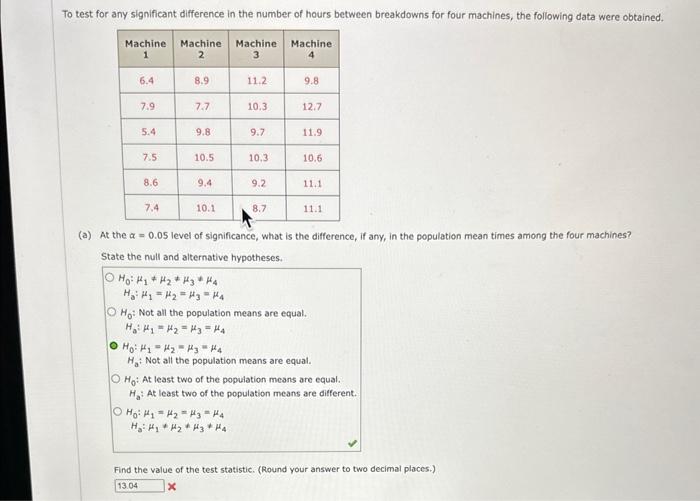 Solved To test for any significant difference in the number | Chegg.com