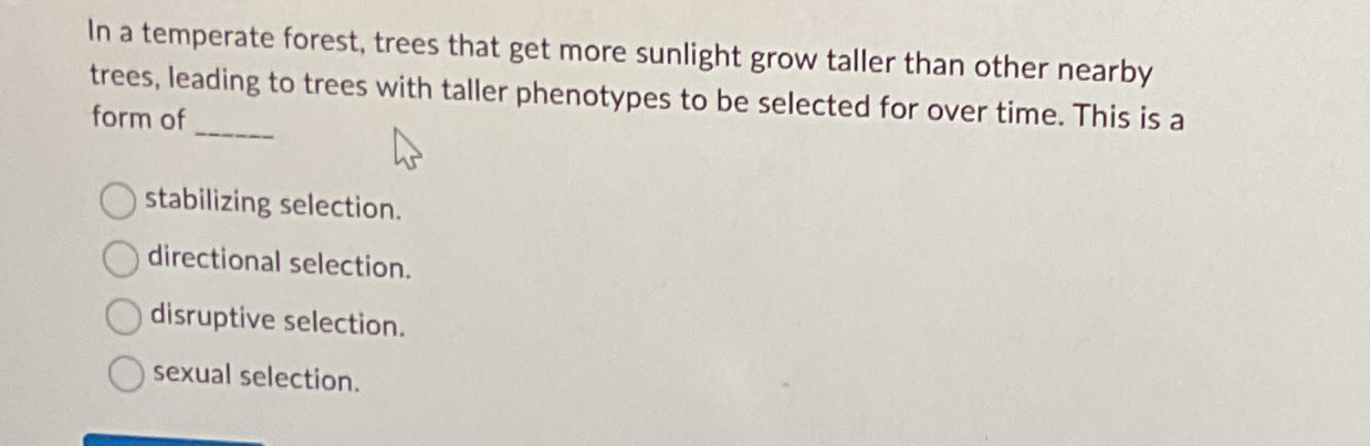 Solved In a temperate forest, trees that get more sunlight | Chegg.com