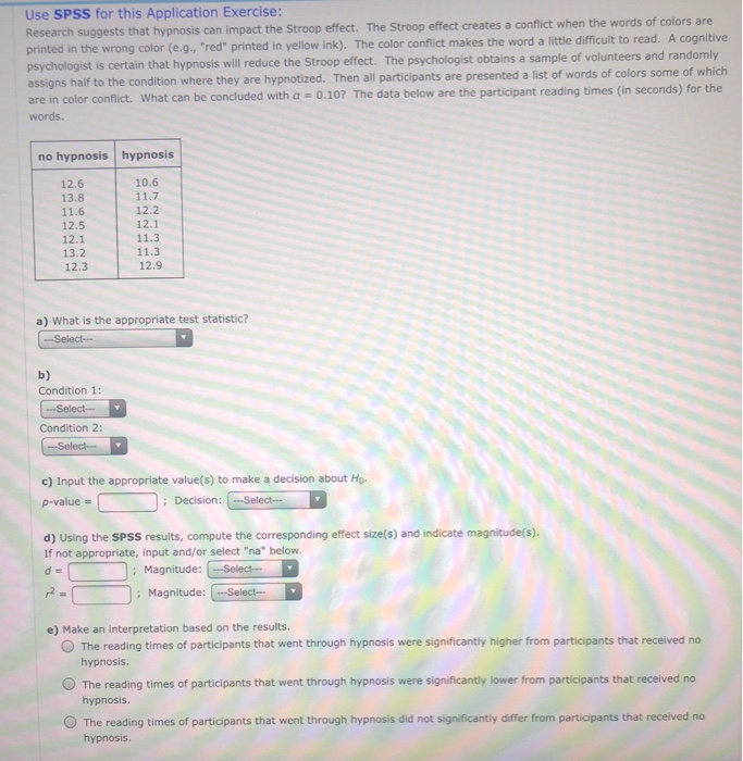 Solved Use SPSS for this Application Exercise: Research | Chegg.com