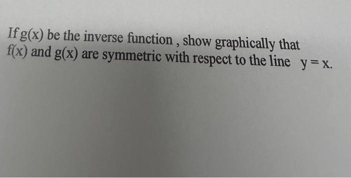 Solved If g(x) be the inverse function, show graphically | Chegg.com