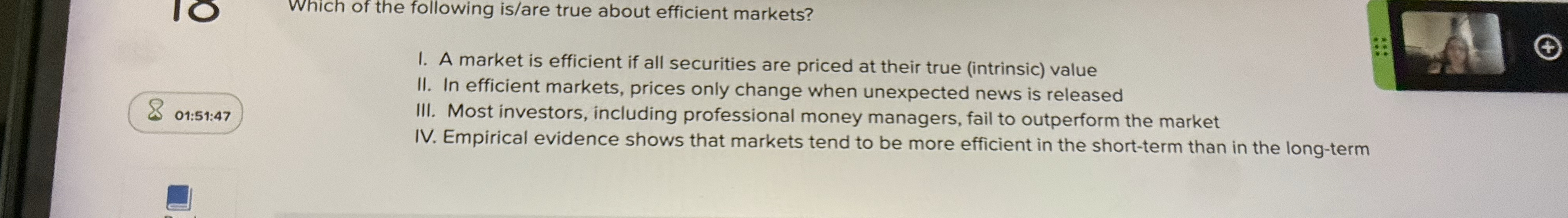 Solved Which of the following is/are true about efficient | Chegg.com