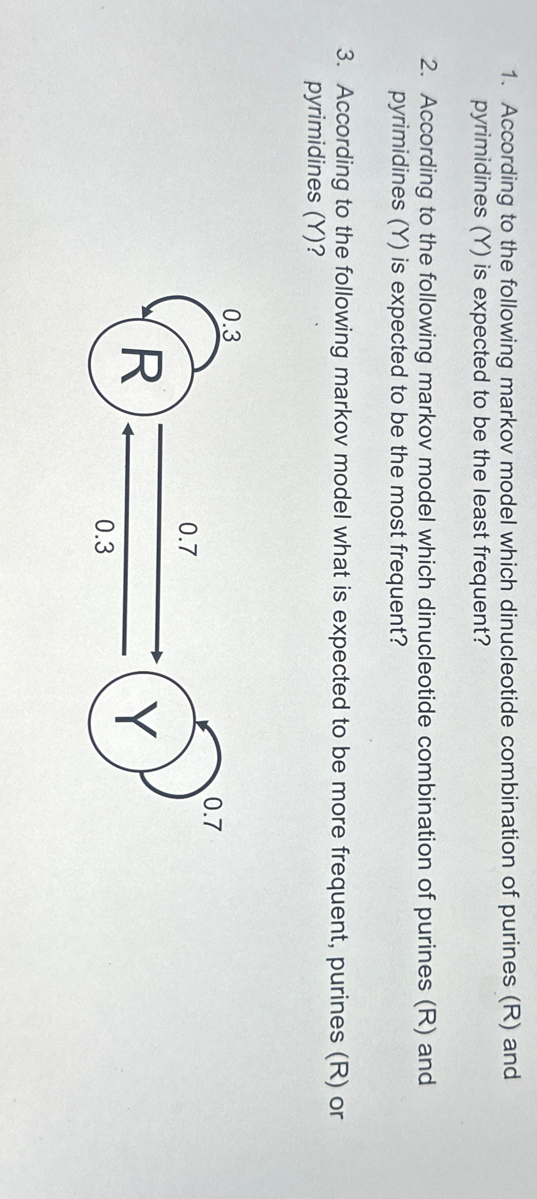 Solved According to the following markov model which | Chegg.com