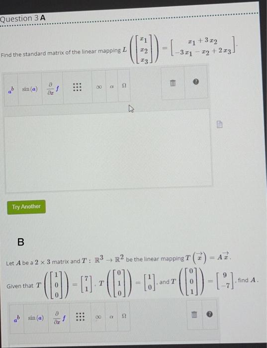 Solved Find the standard matrix of the linear mapping | Chegg.com