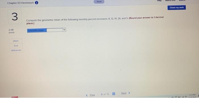 Solved Chapter 03 Homework Check my work m. Compute the | Chegg.com