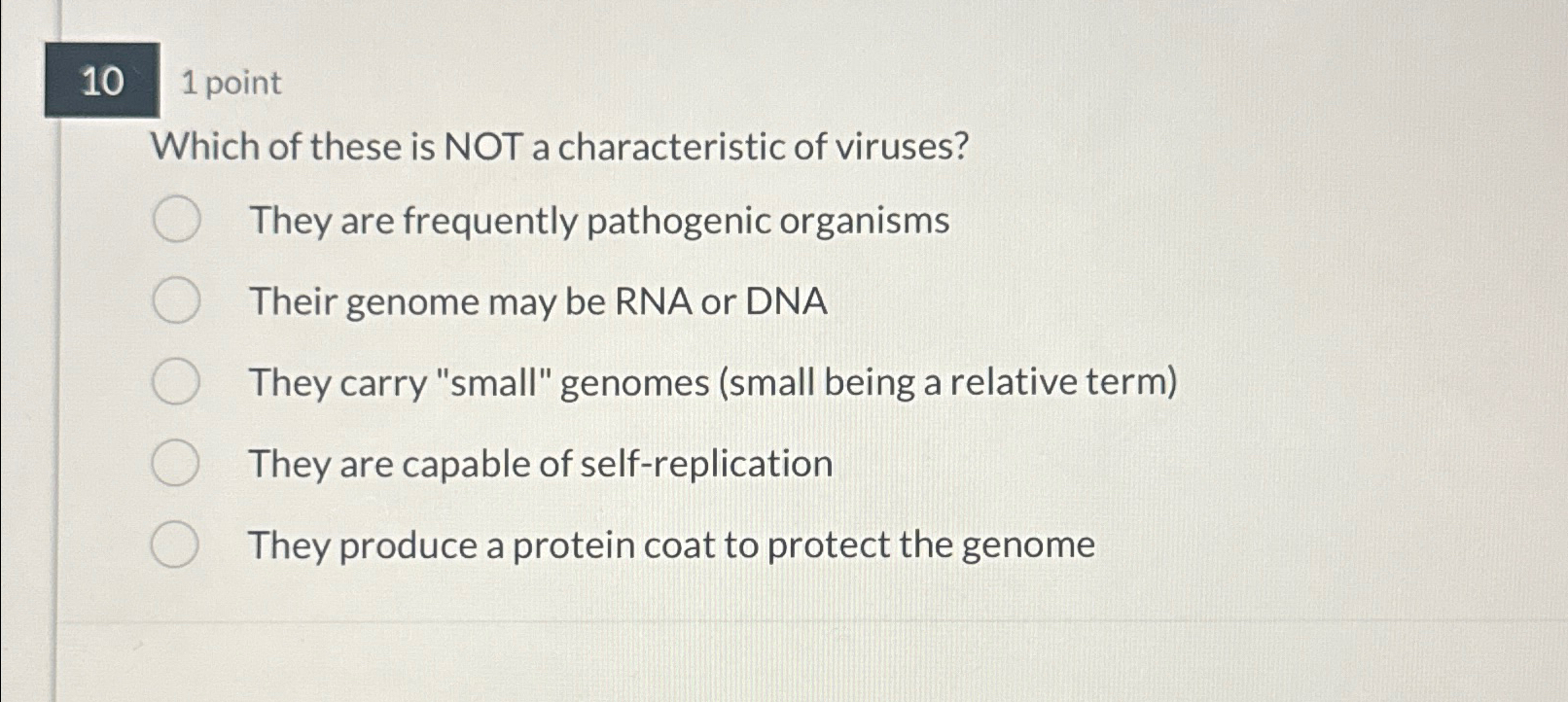 Solved 101 ﻿pointWhich of these is NOT a characteristic of | Chegg.com