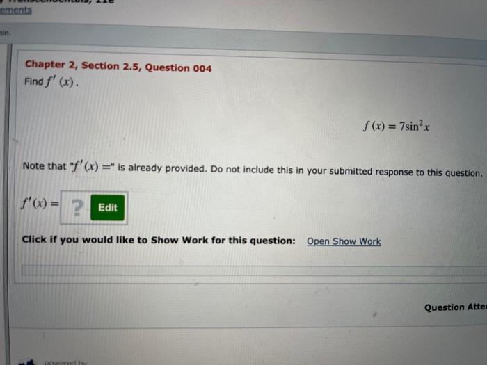 Solved ements hin. Chapter 2, Section 2.5, Question 004 Find | Chegg.com Solved ements hin. Chapter 2, Section 2.5, Question 004 Find | Chegg.com