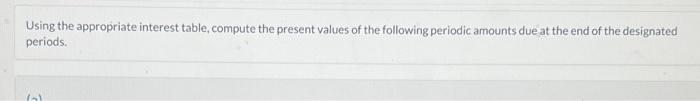 Solved Using the appropriate interest table, compute the | Chegg.com