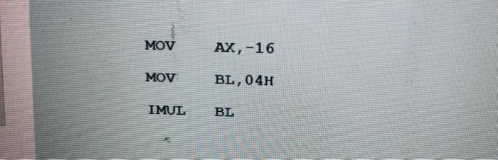 Solved Fill the effected main register after execution of | Chegg.com