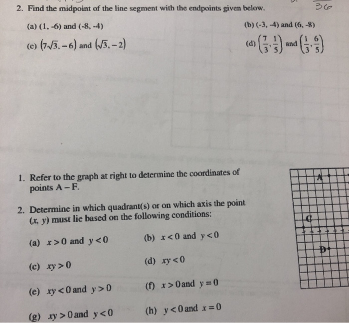 Solved 2 Find The Midpoint Of The Line Segment With The