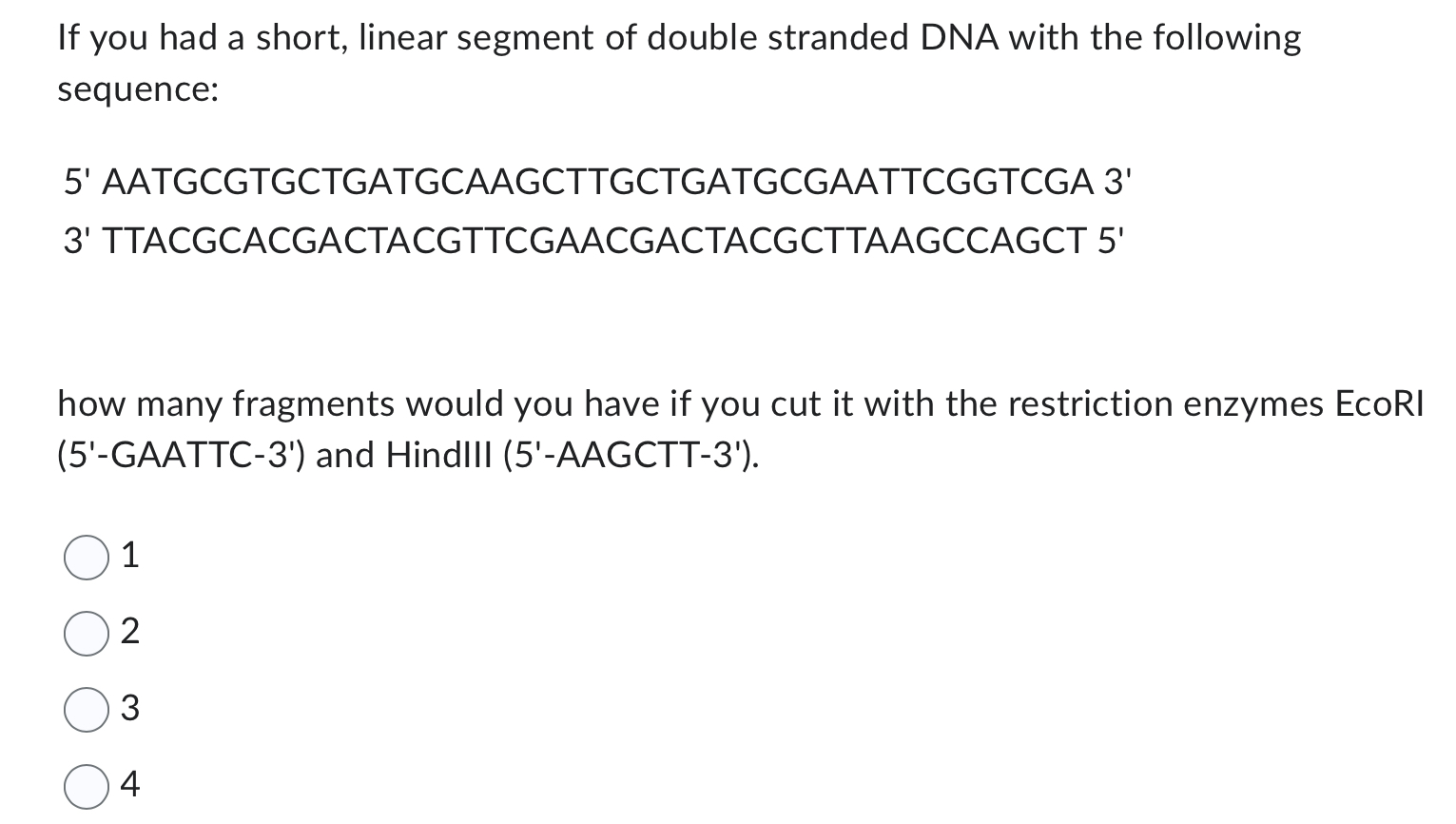 Solved If you had a short, linear segment of double stranded | Chegg.com