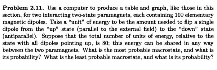 Problem 2.11. Use a computer to produce a table and | Chegg.com