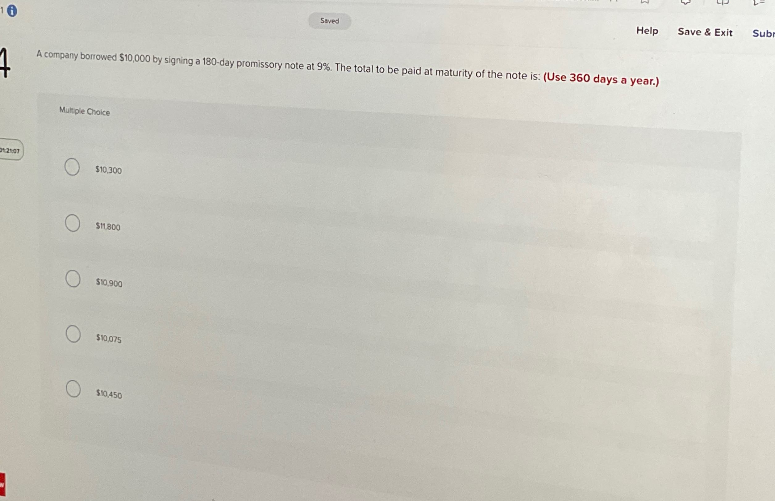 Solved 10 ﻿Help Save & Exit Subr 1 ﻿A company borrowed | Chegg.com