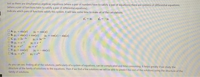 Solved Just as there are simul taneous algebraic equations | Chegg.com