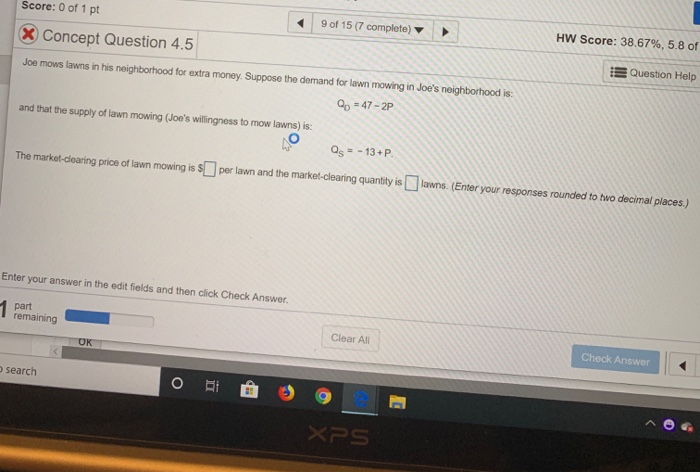 Solved HW Score: 38.67%, 5.8 of Score: 0 of 1 pt 9 of 15 (7 | Chegg.com