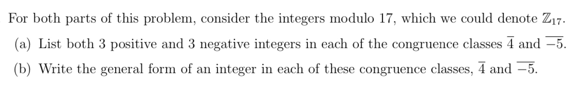 Solved For both parts of this problem, consider the integers | Chegg.com