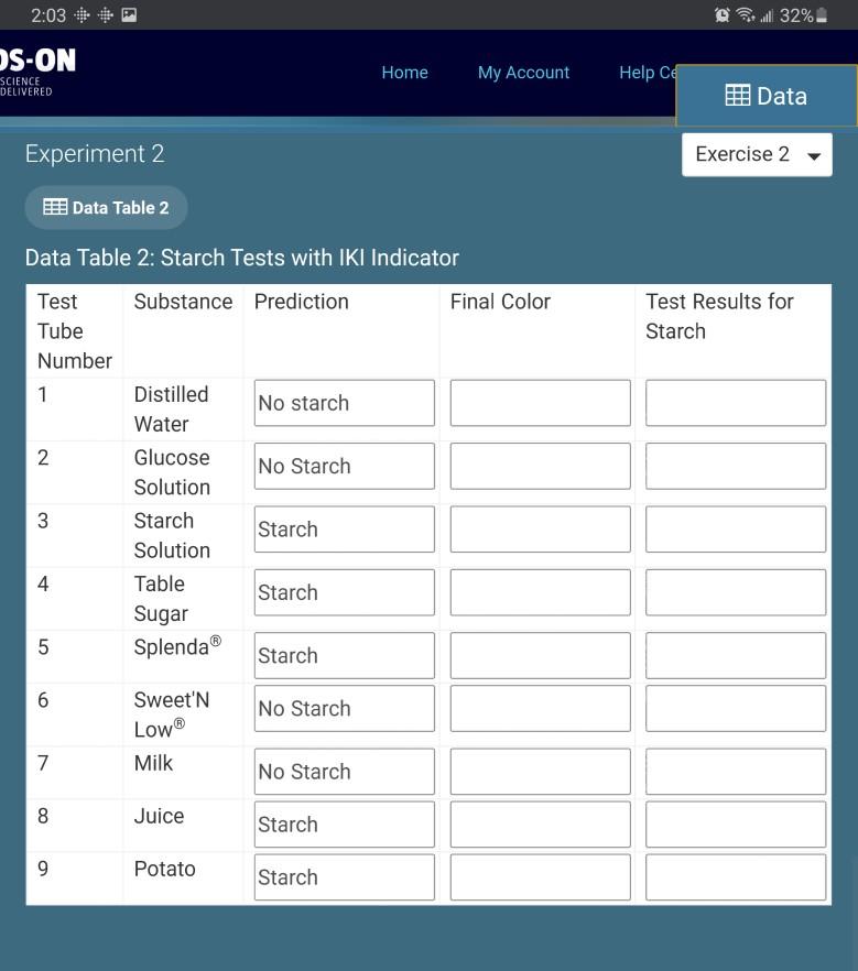 2:03 32%. Exercise 2 Detection of Starch In this | Chegg.com
