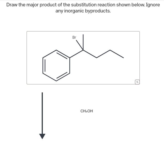 Solved Draw the major product of ﻿the substitution reaction | Chegg.com