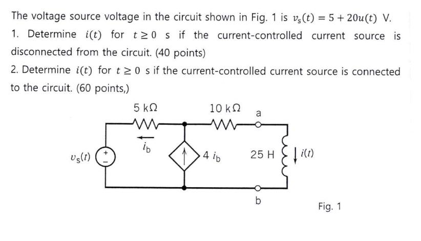 Solved The voltage source voltage in the circuit shown in | Chegg.com