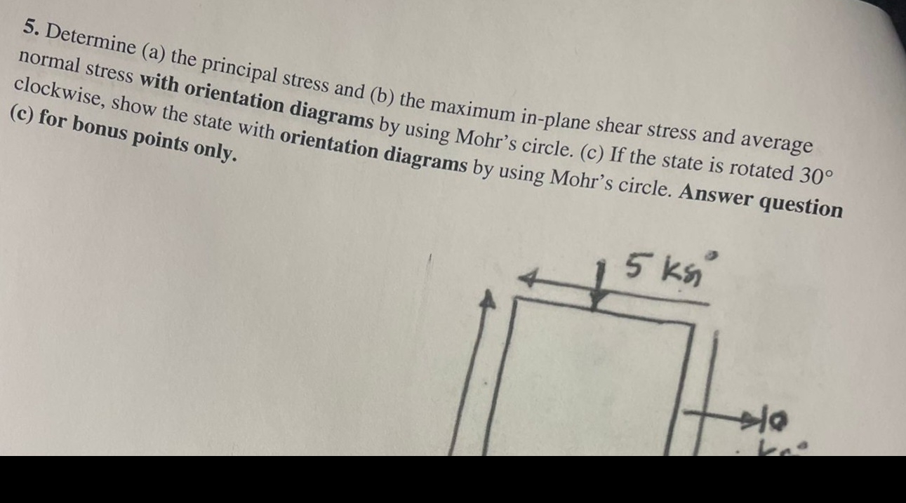 Determine (a) ﻿the principal stress and (b) ﻿the | Chegg.com