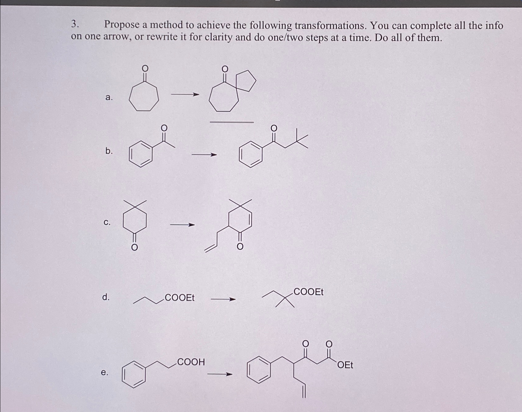 Solved Propose a method to achieve the following | Chegg.com