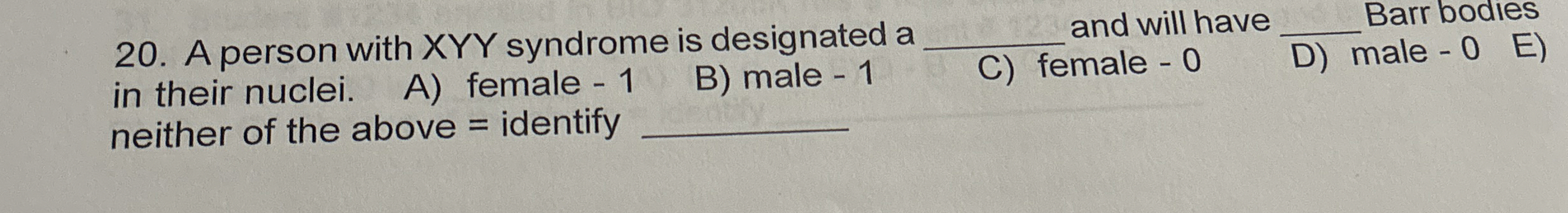 Solved A person with xYY ﻿syndrome is designated a q, ﻿and | Chegg.com