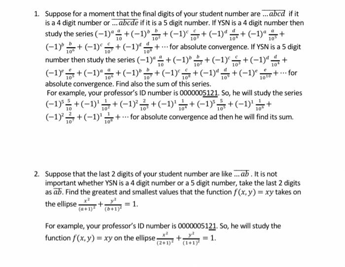 Solved Here are 2 questions, YSN is a 5 digit number | Chegg.com
