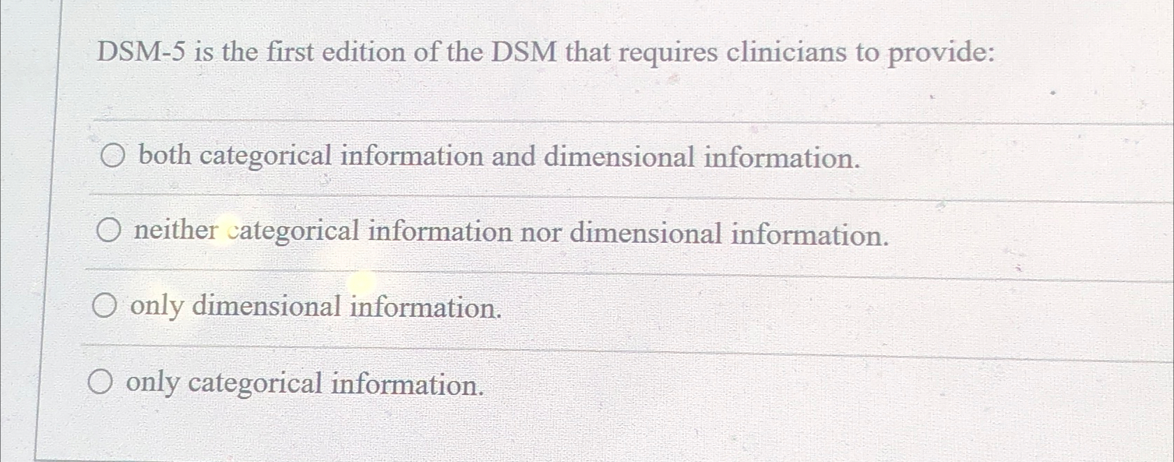 Solved DSM-5 ﻿is the first edition of the DSM that requires | Chegg.com