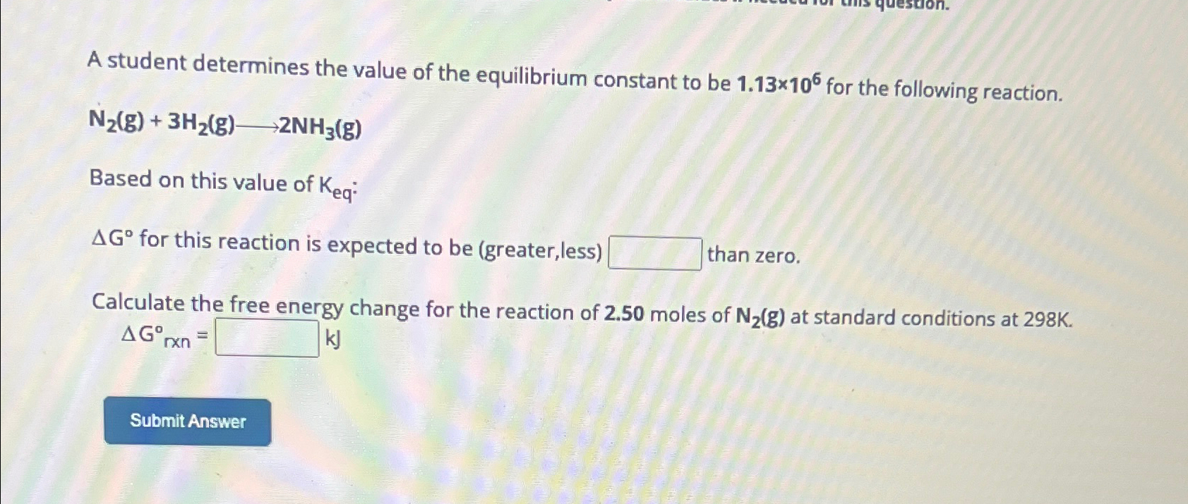 Solved A student determines the value of the equilibrium | Chegg.com