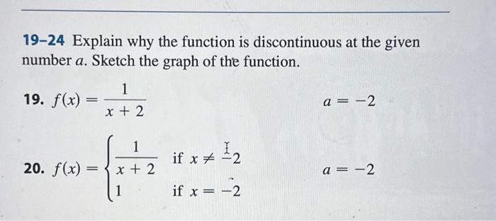 Solved 19-24 Explain why the function is discontinuous at | Chegg.com