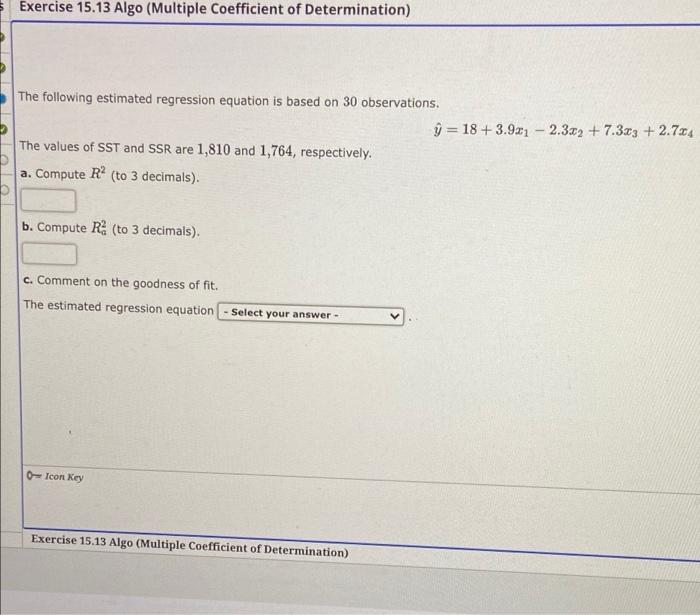 Solved Exercise 15.13 Algo (Multiple Coefficient of | Chegg.com