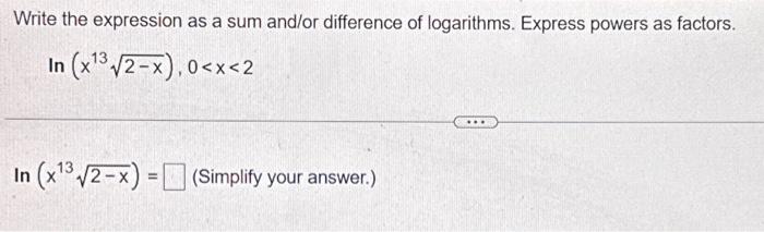 Solved Write the expression as a sum and/or difference of | Chegg.com