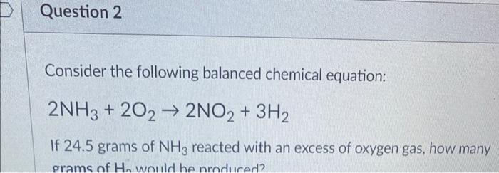 Solved Consider the following balanced chemical equation: | Chegg.com
