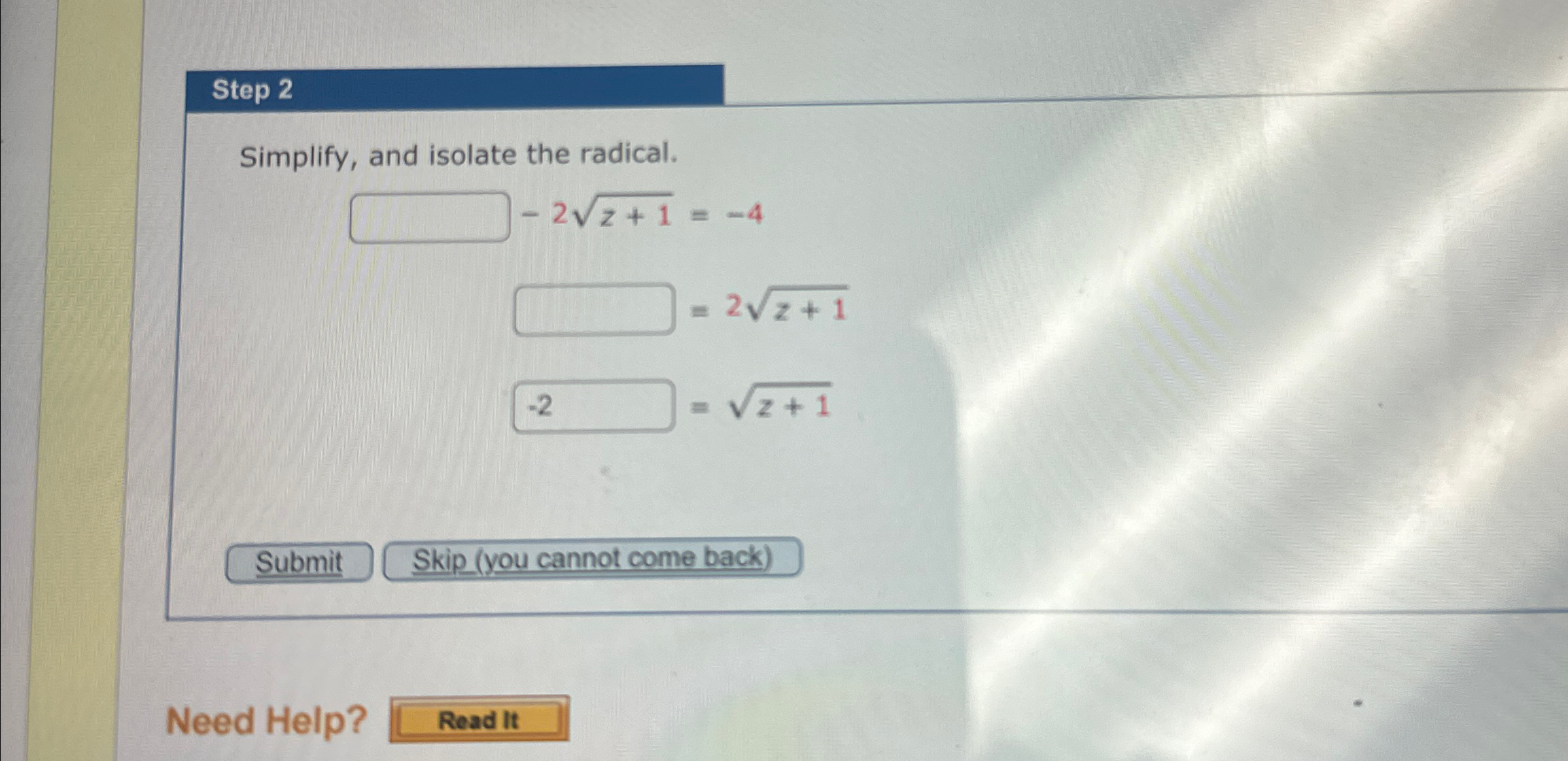 Solved Step 2Simplify, and isolate the | Chegg.com