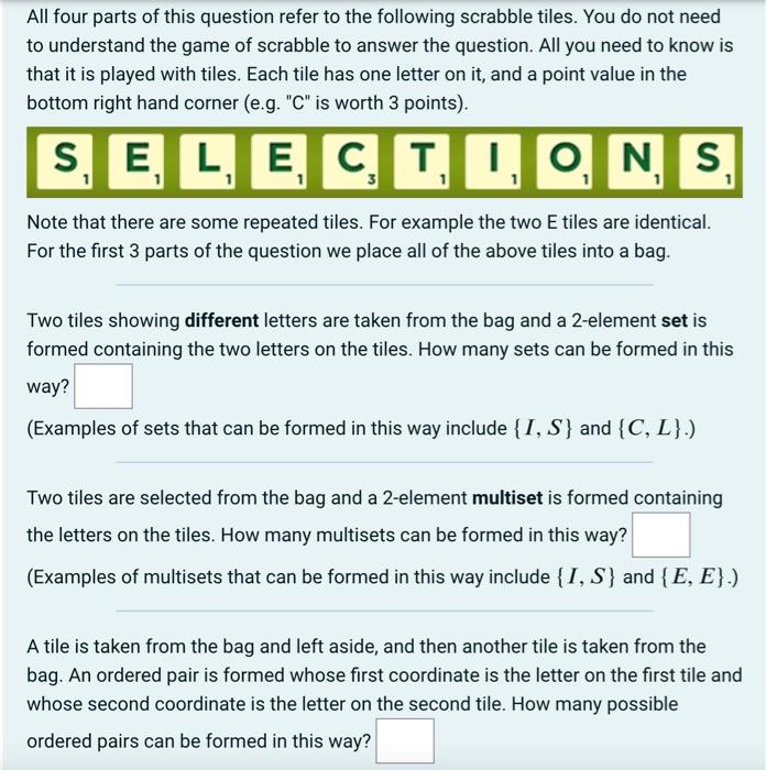 Solved All four parts of this question refer to the | Chegg.com