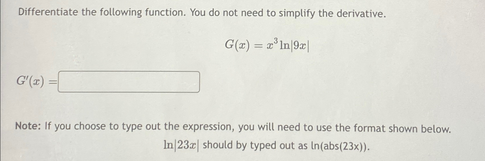Solved Differentiate the following function. You do not need | Chegg.com