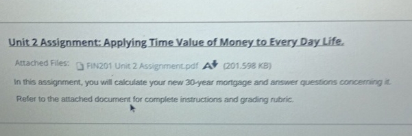 Solved Unit 2 ﻿Assignment: Applying Time Value of Money to | Chegg.com