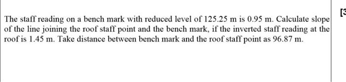 Solved The staff reading on a bench mark with reduced level | Chegg.com