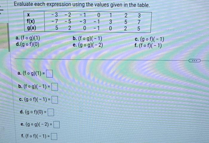 Solved Evaluate each expression using the values given in | Chegg.com
