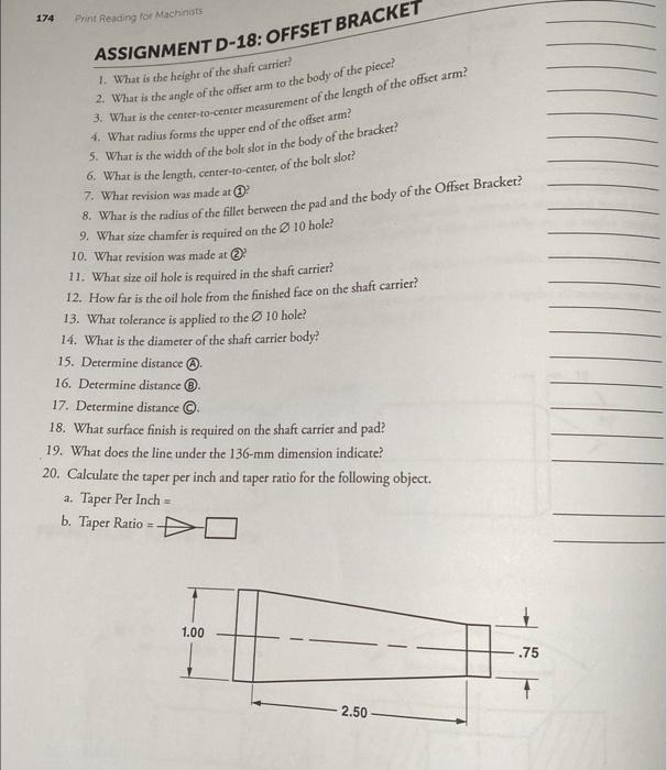 Solved ASSIGNMENT D-18: OFFSET 2. What is the angle of the | Chegg.com