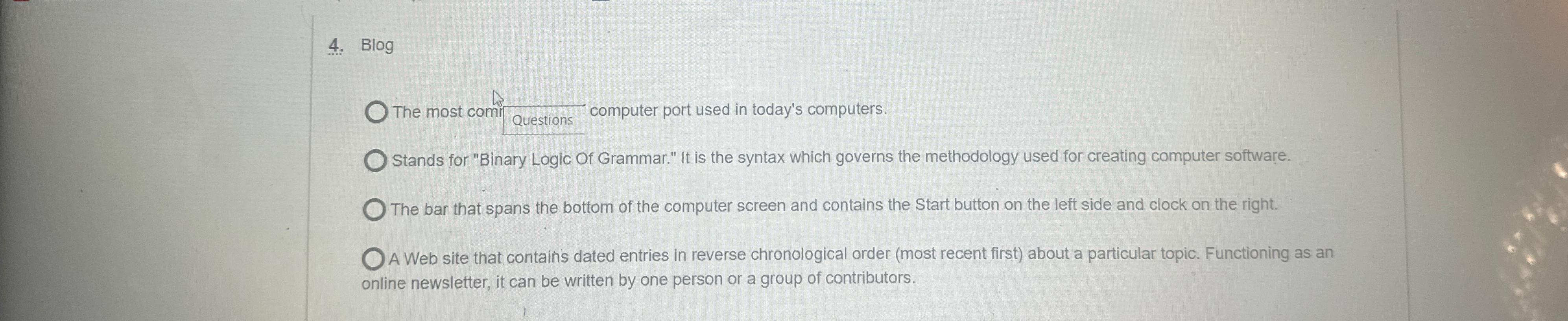Solved BlogThe most comi Questions computer port used in | Chegg.com