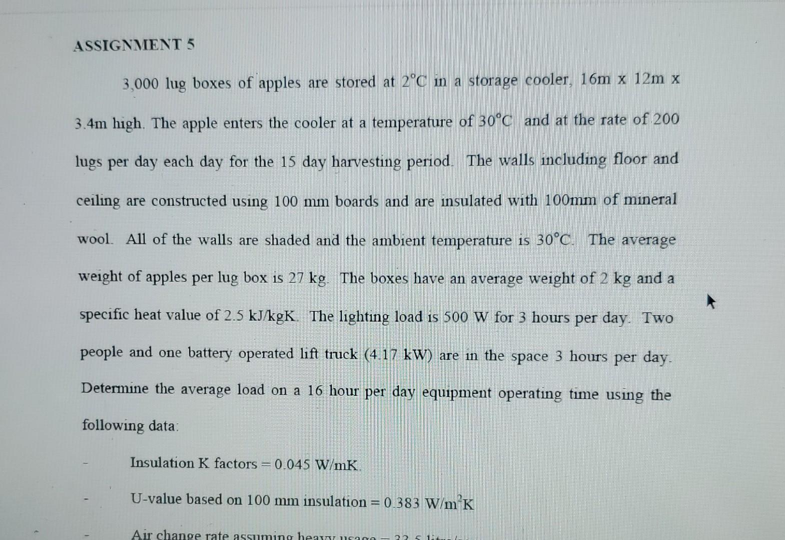 Solved Insulation K factors =0.045 W/mK. U-value based on | Chegg.com