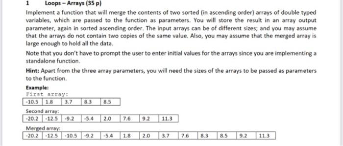 Solved Implement a function that will merge the contents of | Chegg.com
